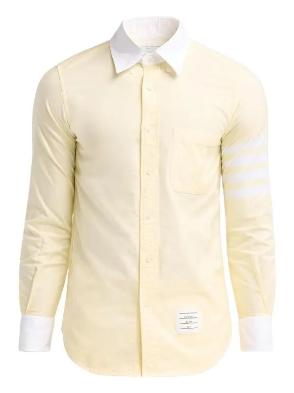 Thom Browne Engineered 4-bar Linen Straight-fit Shirt - Medium Yellow
