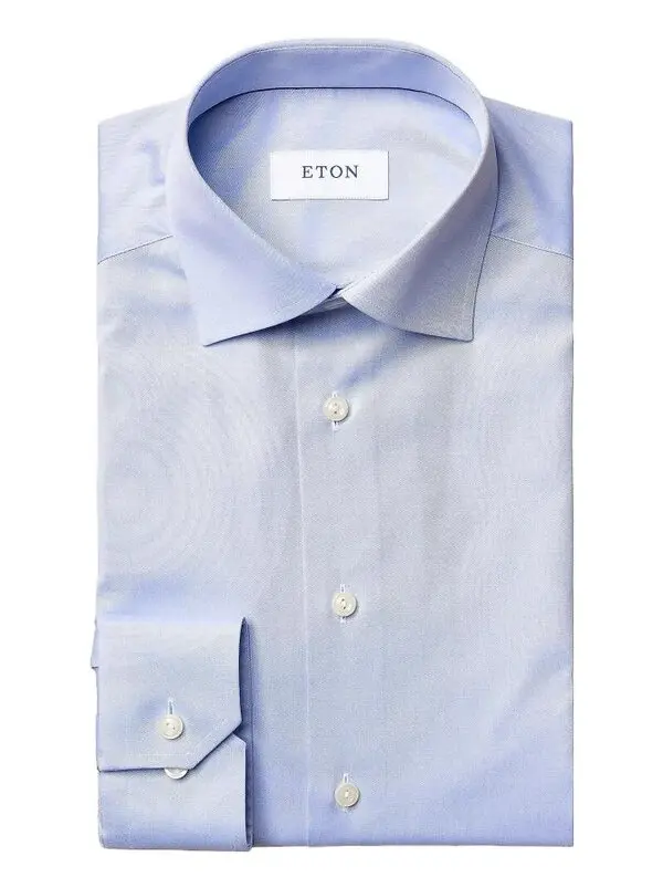 Eton Cotton-twill Slim-fit Dress Shirt - Blue
