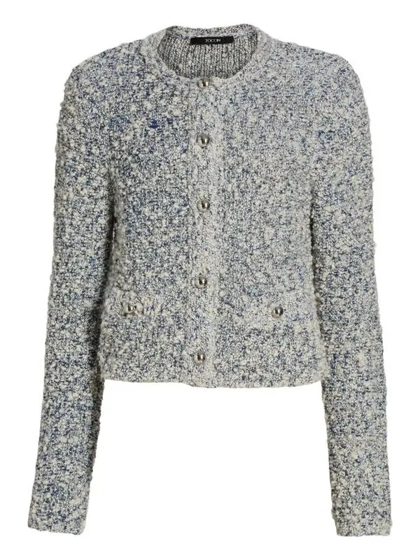 TOCCIN Emilia Bouclé Cardigan - Outerspace