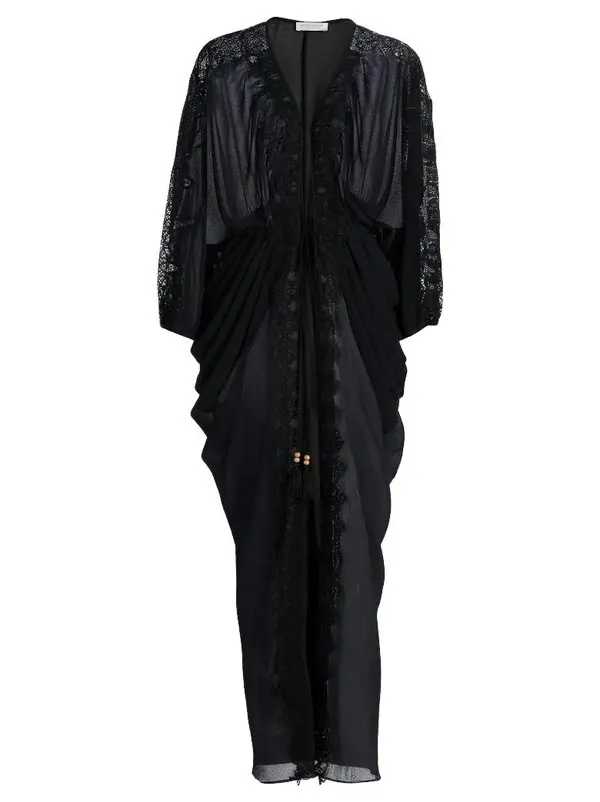 Ramy Brook Bernice Lace-trim V-neck Maxi Dress - Black