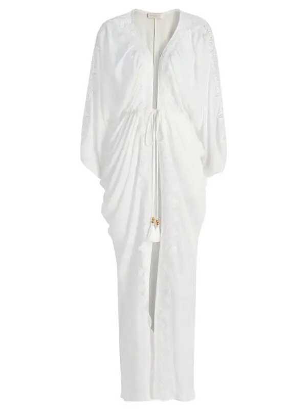 Ramy Brook Bernice Lace-trim V-neck Maxi Dress - White