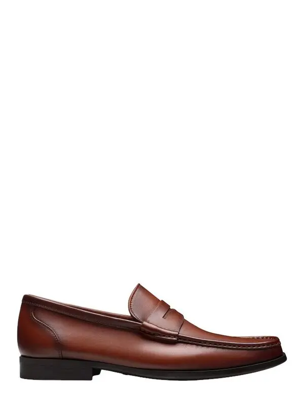 Magnanni Gentry Leather Penny Loafers - Brandy