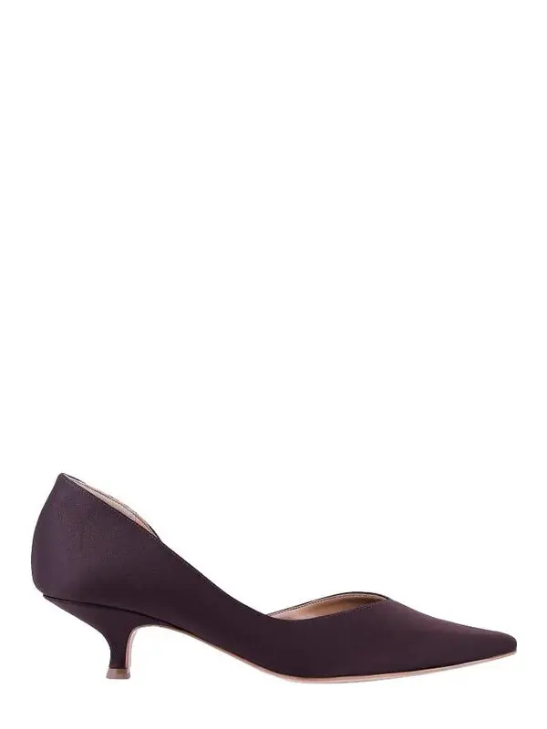Aera Ariana 45mm Satin Kitten-heel Pumps - Brown
