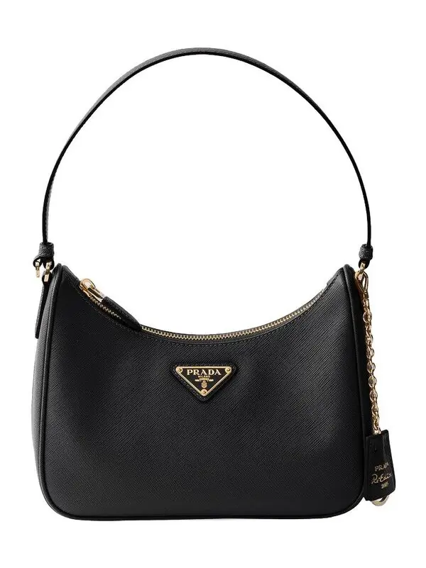 Prada Re-edition 2005 Saffiano Leather Shoulder Bag - Black