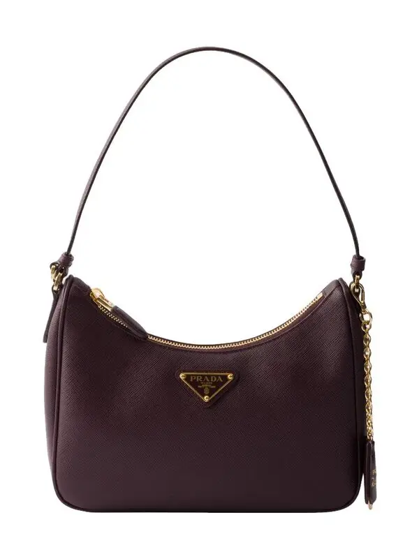 Prada Re-edition 2005 Saffiano Leather Shoulder Bag - Dark Red