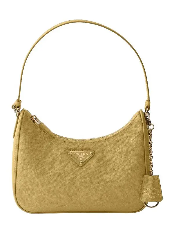 Prada Re-edition 2005 Saffiano Leather Shoulder Bag - Yellow