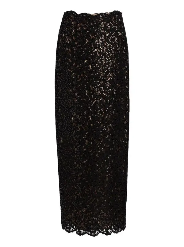 TOCCIN Marielle Cotton-blend Lace Maxi Skirt - Jet