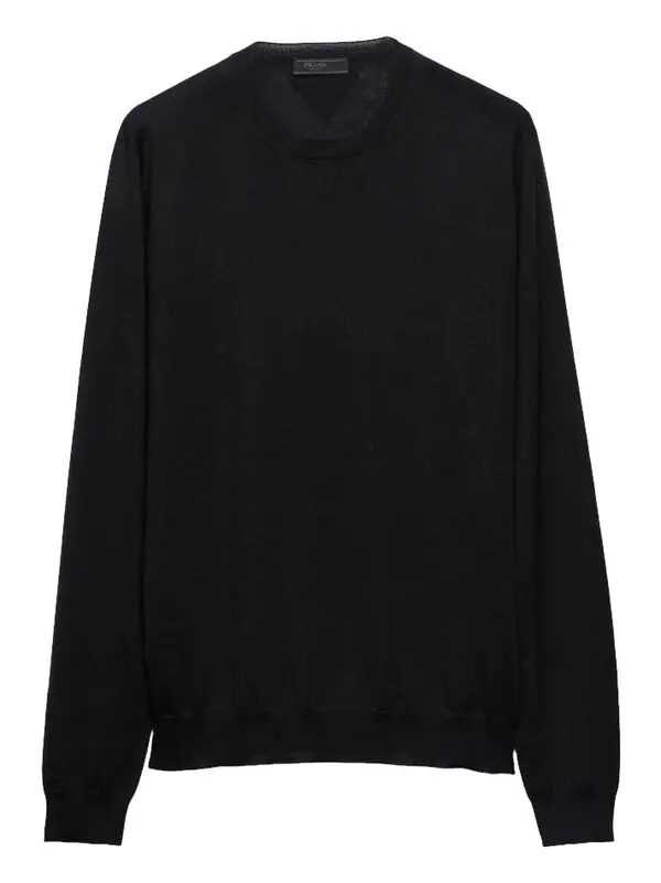 Prada Cashmere And Silk Crewneck Sweater - Black