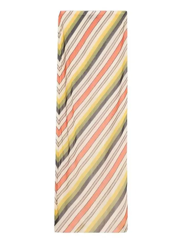 JEAN PAUL GAULTIER Retro Stripe Mesh Maxi Skirt - Multicolor