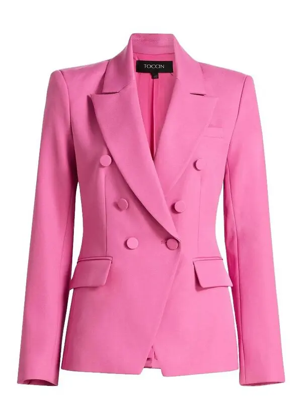 TOCCIN Kylie Double-breasted Blazer - Fuchsia