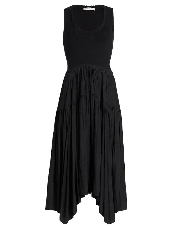 Ramy Brook Hadley Sleeveless Ribbed Midi Dress - Black