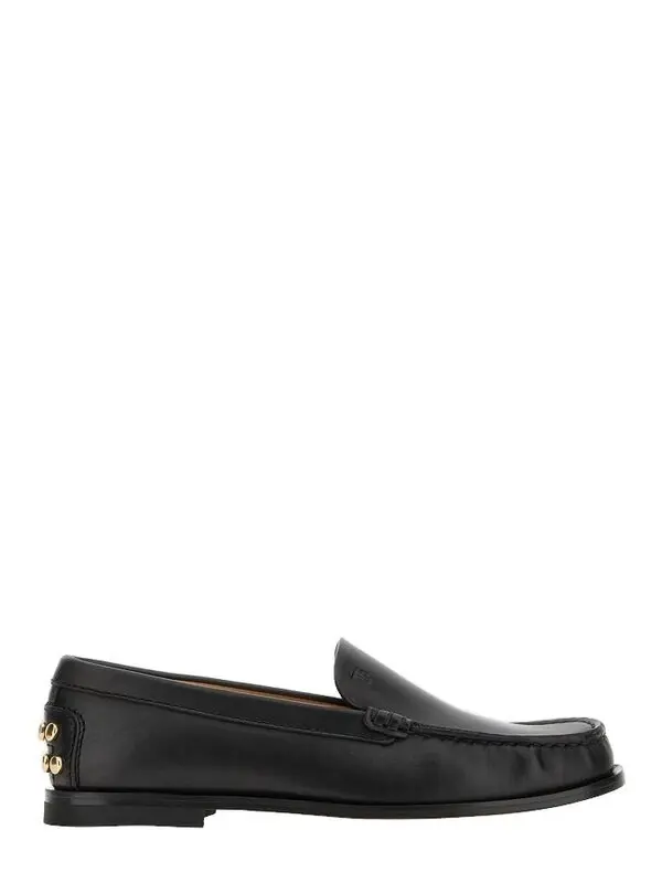 TOD'S Metal-pebble Leather Loafers - Black