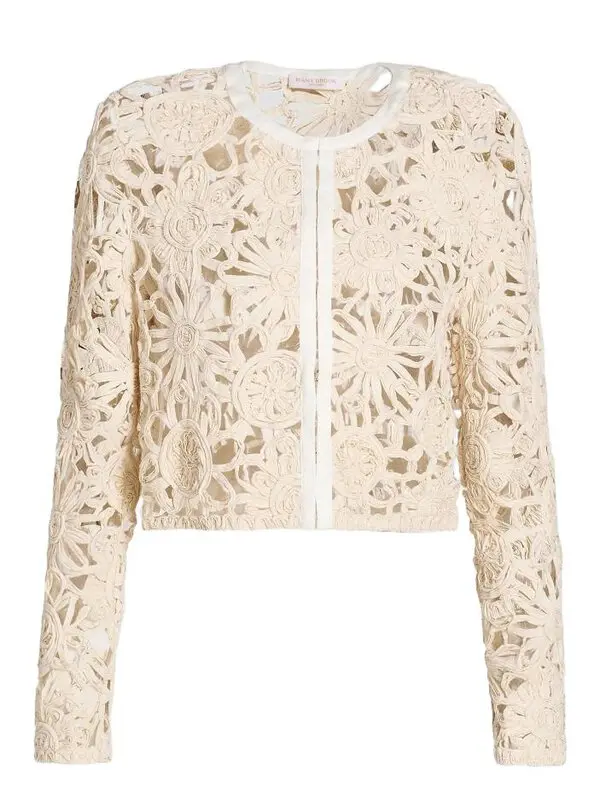 Ramy Brook Adelynn Textured Floral Cotton-blend Jacket - Ivory