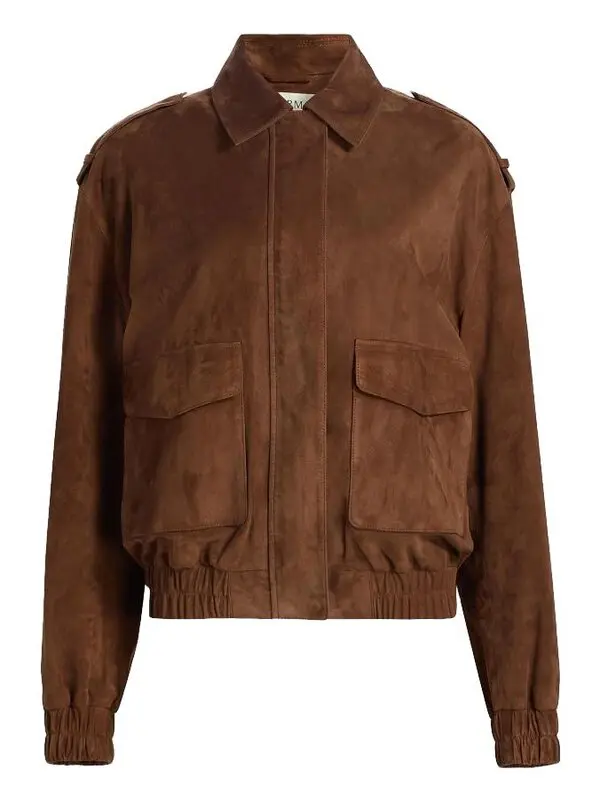 ARMA Halti Suede Bomber Jacket - Saddle