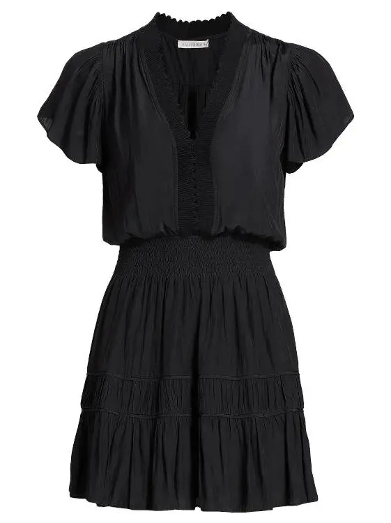Ramy Brook Irene Tiered Mini Dress - Black