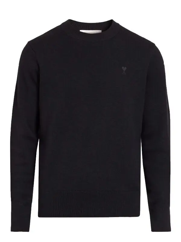 AMI Paris Quota De Coeur Crewneck Sweater - Noir