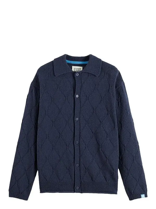 Scotch & Soda Openwork Knit Button-front Cardigan - Sky