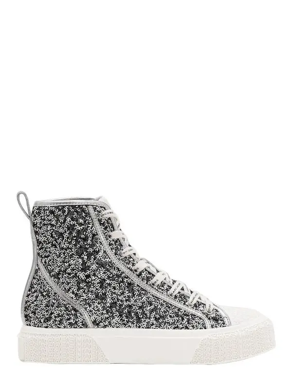 Marc Jacobs The Sequin High-top Sneakers - Silver