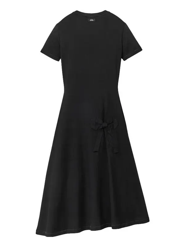 Marc Jacobs Asymmetric Bow-detail T-shirt Midi-dress - Black