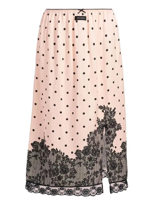 Marc Jacobs Trompe L'oeil Polka Dot Midi-skirt - Blush Multi