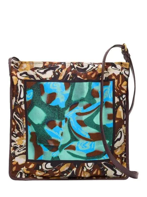 Dries Van Noten Medium Scarf-print Shoulder Bag - Brown