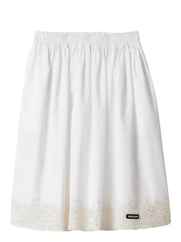 Miu Miu Poplin Skirt - White