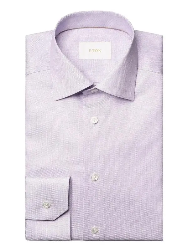 Eton Contemporary-fit Textured Solid Elevated Shirt - Purple