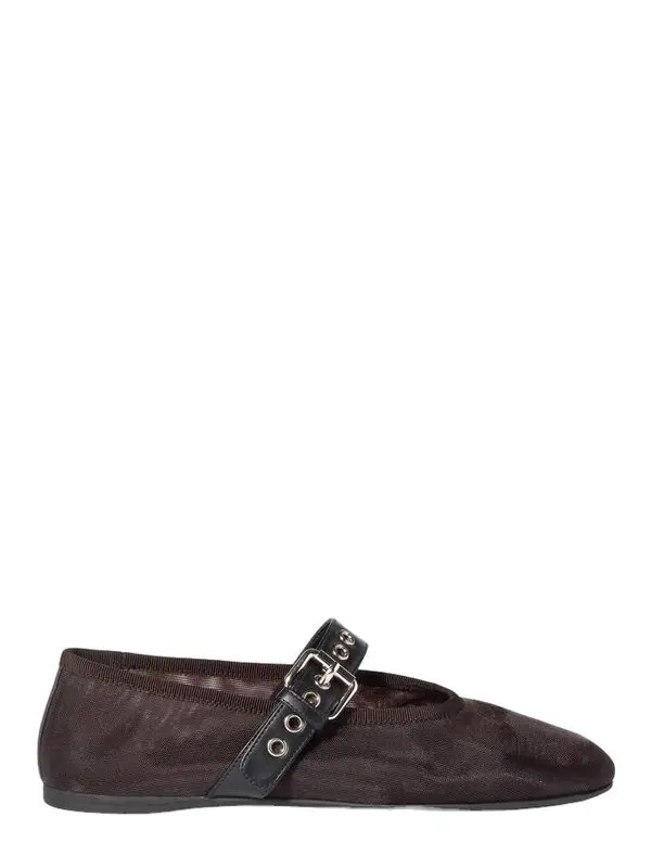 Miu Miu Mesh Fabric Ballerinas - Brown