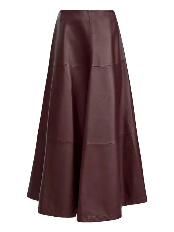 Altuzarra Varda Leather Paneled Maxi Skirt - Maroon