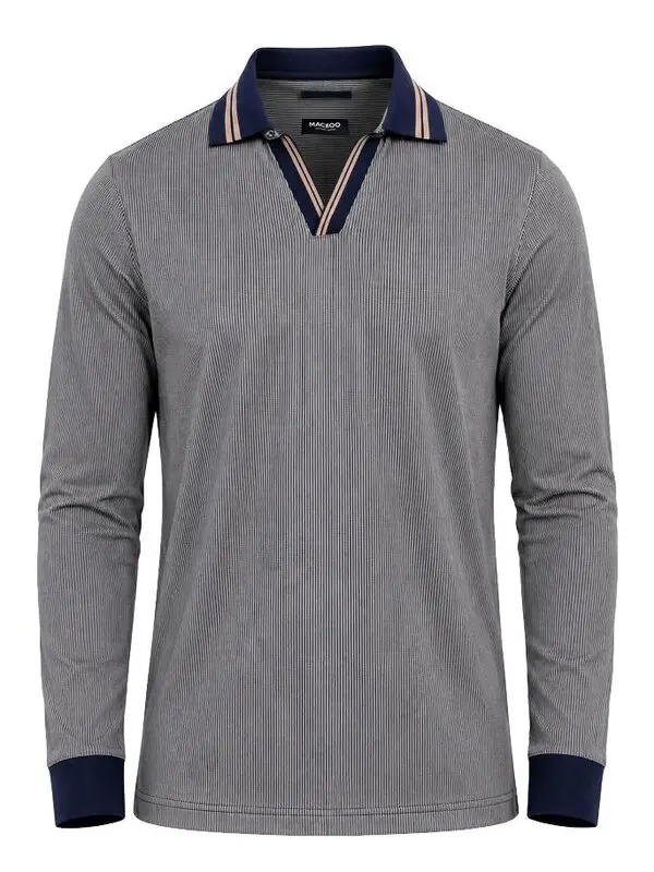 MACEOO Knitted Polo Shirt - Grey