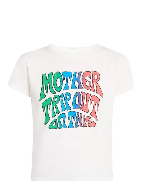MOTHER The Lil Goodie Graphic T-shirt - White Pattern