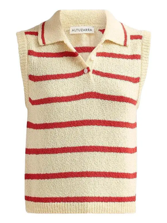 Altuzarra Elmer Linen-blend Stripe Top - Ivory