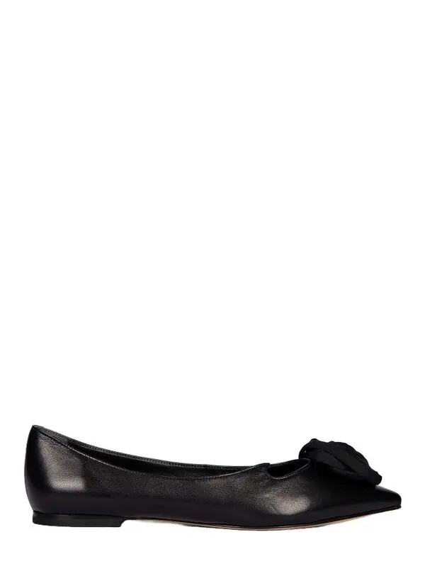ROGER VIVIER I Love Vivier Rose Leather Ballerina Flats - Nero