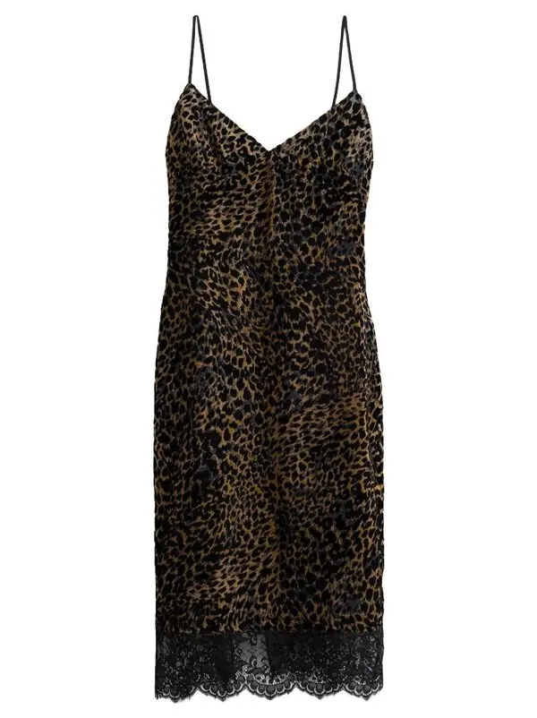 Ronny Kobo Jourdin -print A-line Midi Dress - Leopard