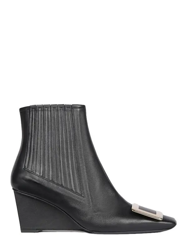 ROGER VIVIER Belle Vivier 60mm Leather Wedge-heel Ankle Boots - Nero