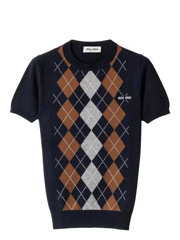 Miu Miu Cashmere Crew Neck Sweater - Blue