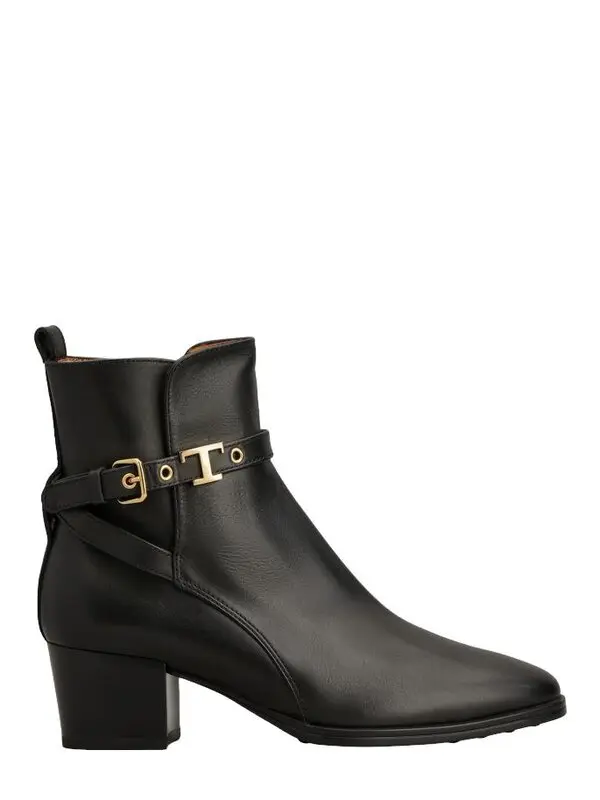 TOD'S 60mm Leather Ankle Boots - Nero