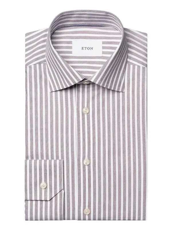 Eton Signature Striped Twill Contemporary-fit Shirt - Red