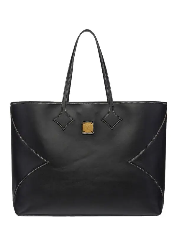 Mcm Dia Extra-large Leather Shopper Tote Bag - Black