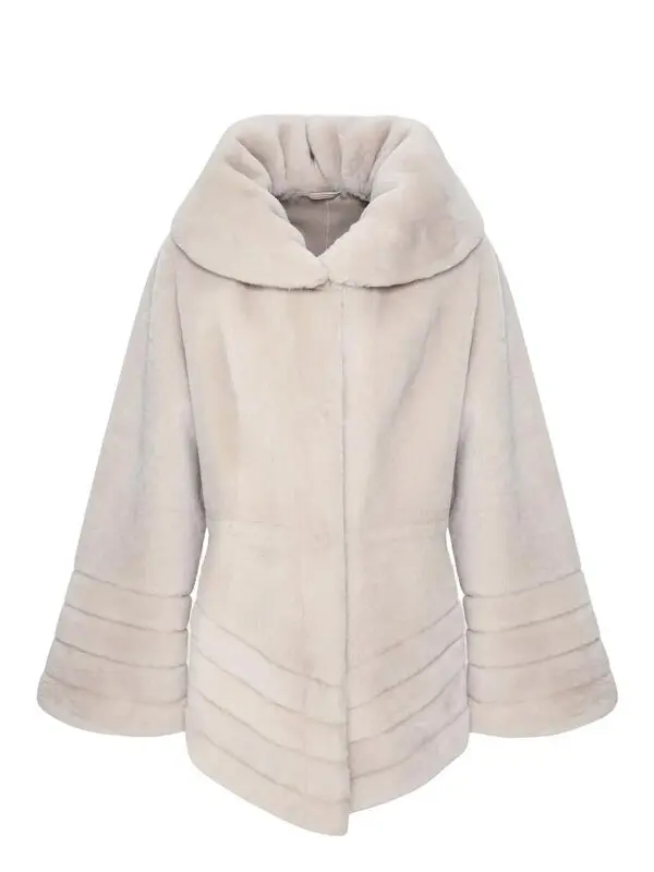 Gorski Reversible Textured Shearling Lamb Jacket - Cream
