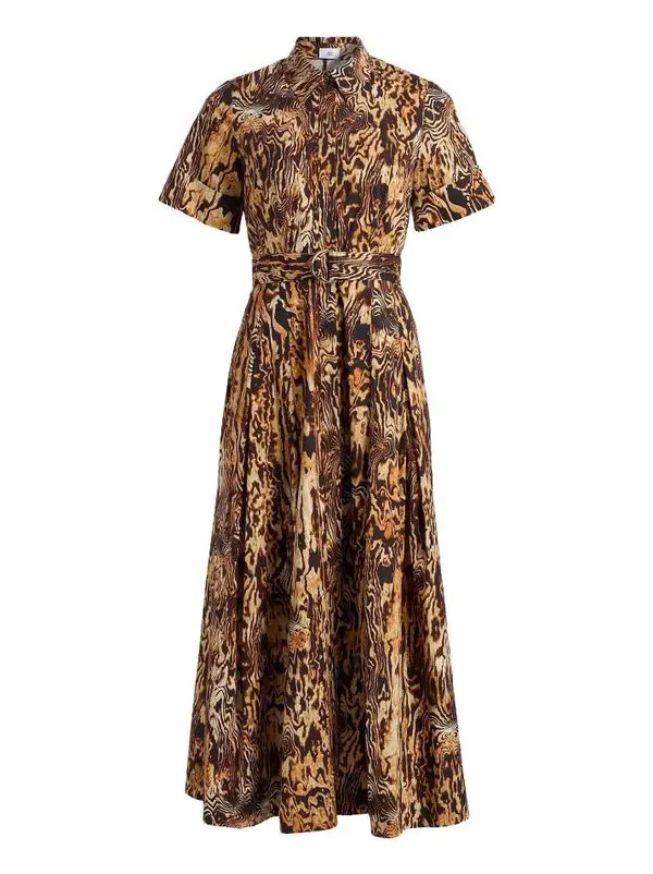 Adam Lippes Leighton Printed Poplin Shirtdress - Copper Multi