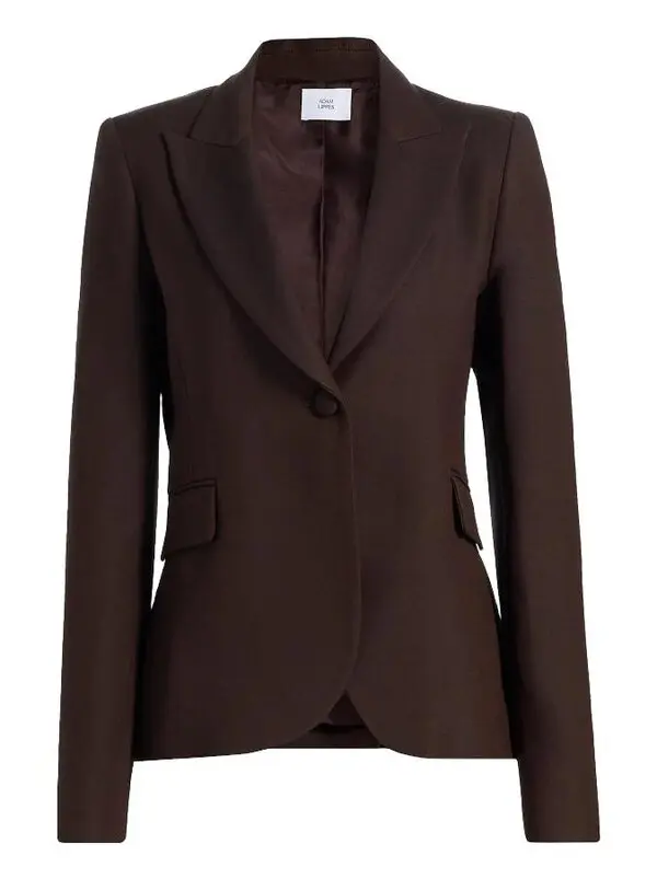 Adam Lippes Logan Wool-silk Blended Blazer - Mocha