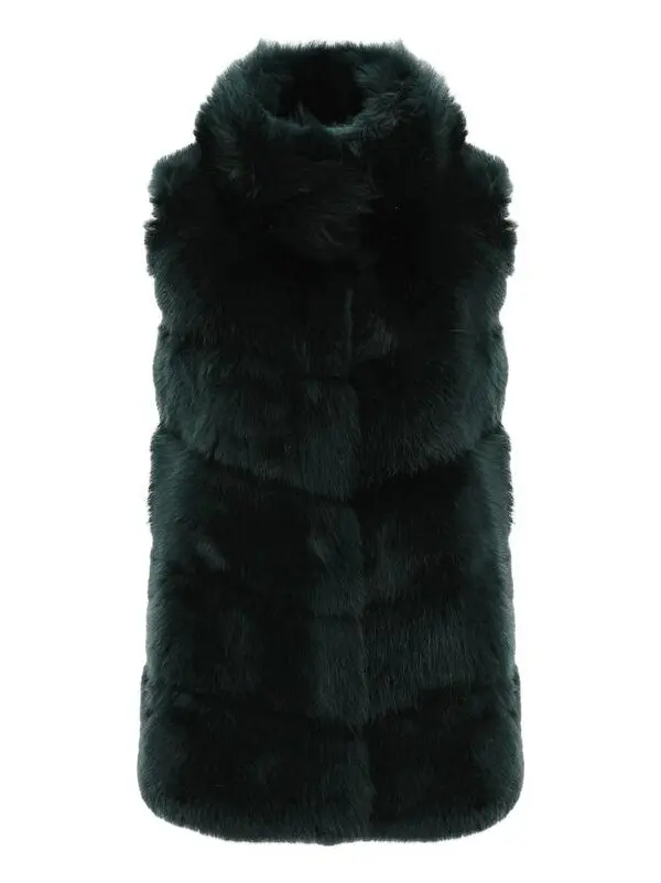 Gorski Reversible Merinillo Shearling Lamb Vest - Emerald