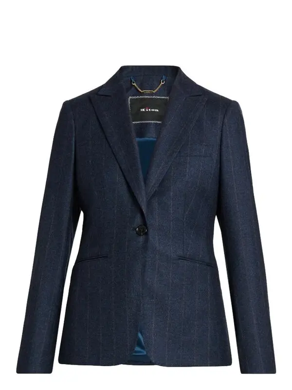 Kiton Pinstriped Wool-cashmere Blazer - Blue