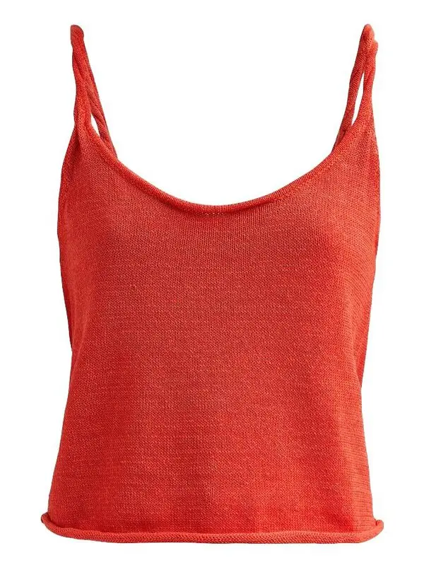 SEROYA Aimee Linen-cotton Tank - Geranium
