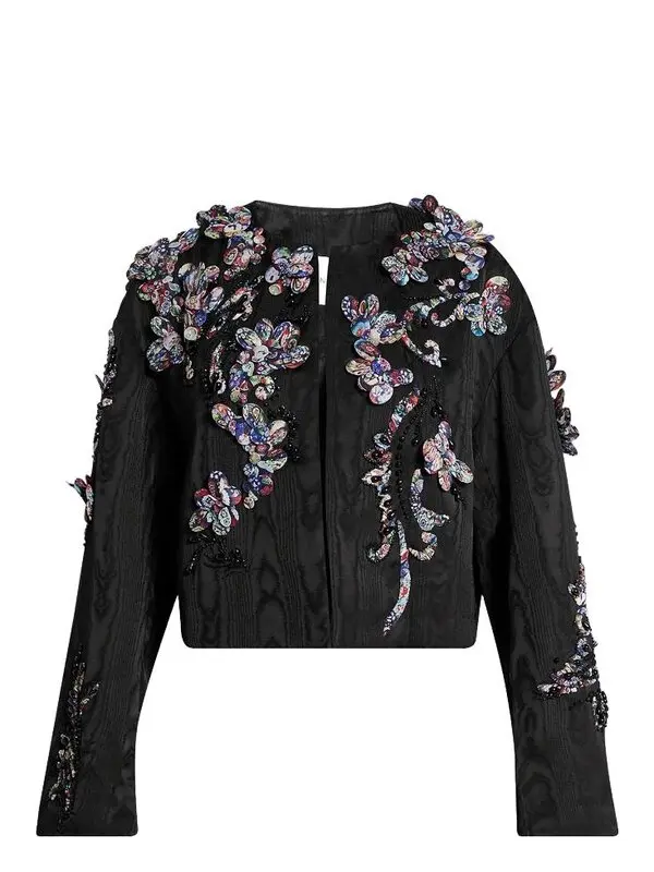 Dries Van Noten Vonda Floral Emboidered Jacket - Black