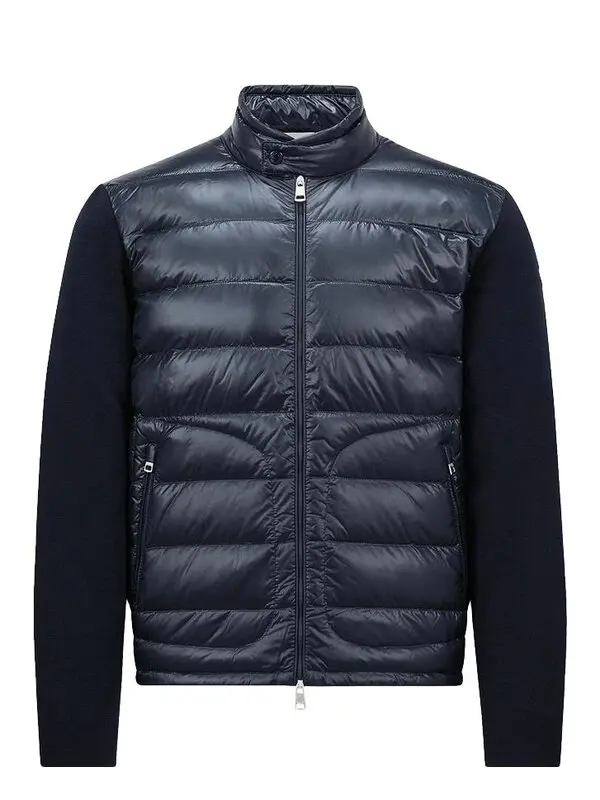 Moncler Down-filled Wool Cardigan - Blue