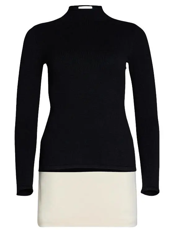 SEROYA Shuri Two-tone Mini Dress - Black Eggshell