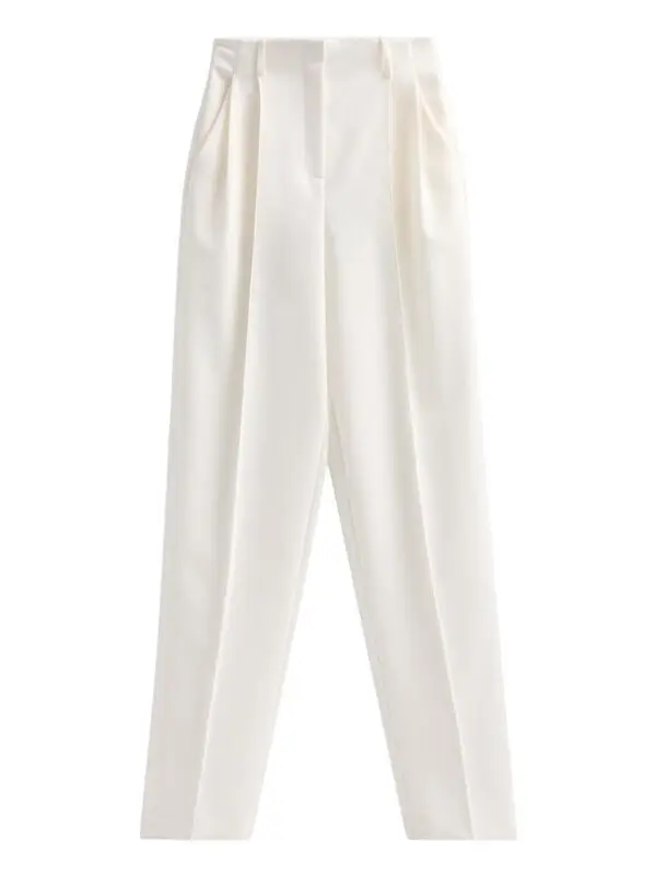 Prabal Gurung Carrot Stretch Crepe Trousers - White