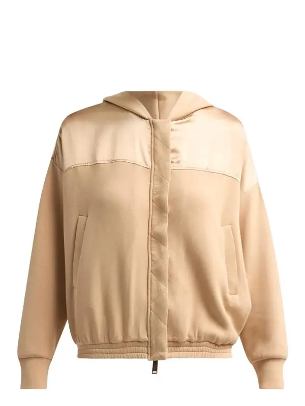 Ramy Brook Fiona Satin-trim Hooded Jacket - Camel